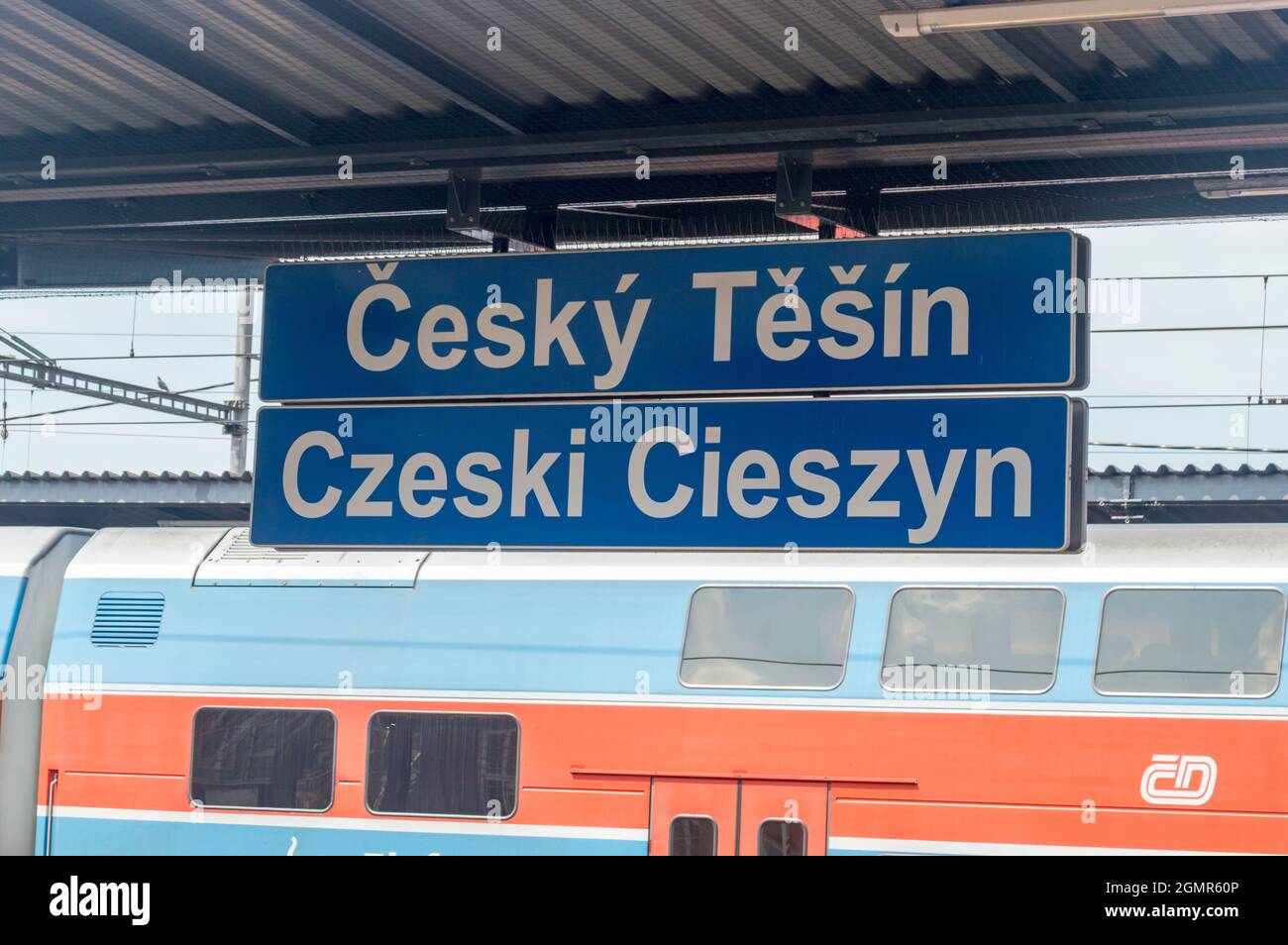 Cesky Tesin, Czech Republic - June 5, 2021: Sign Cesky Tesin (Czeski ...