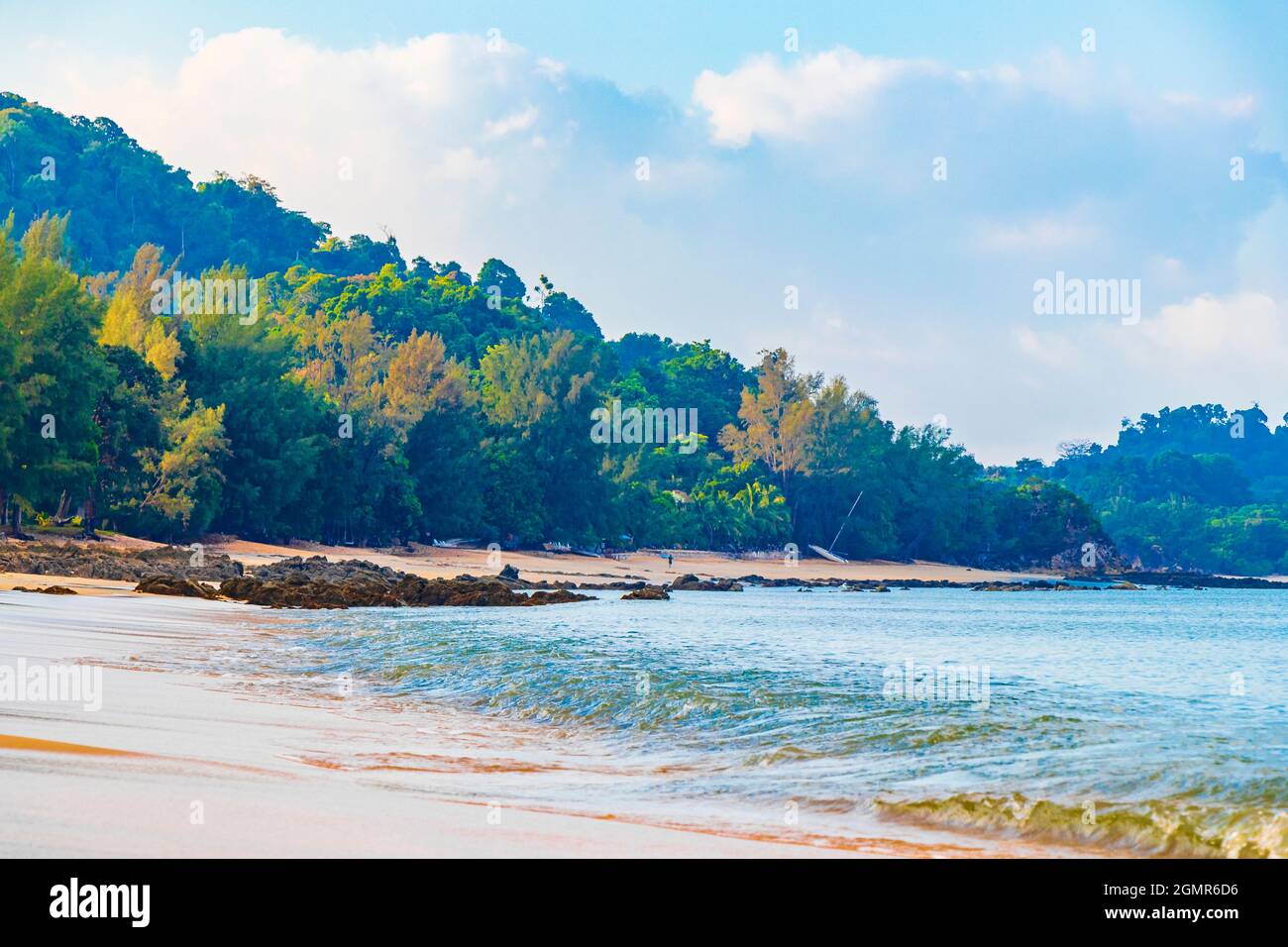 Tropical Paradise island Koh Phayam Aow Yai Beach landscape panorama ...