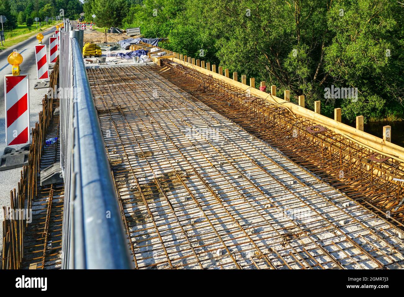 reconstruction of a small reinforced concrete bridge over the river in ...