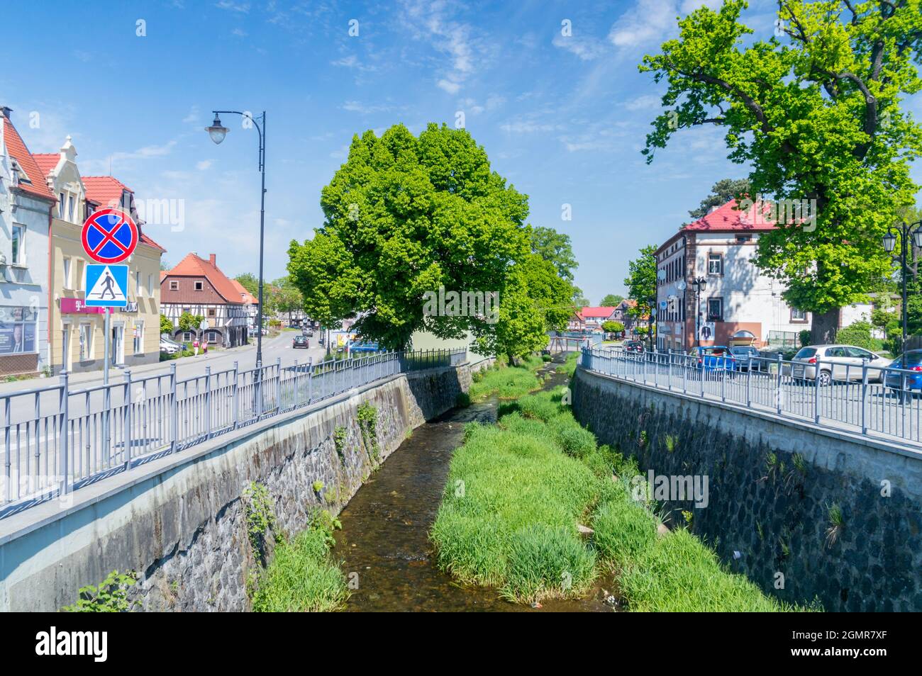 Bogatynia, Poland - June 2, 2021: Miedzianka brook in city center of ...