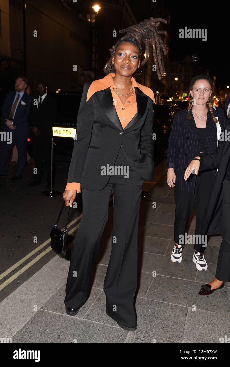 Little Simz arriving for the Vogue x Tiffany and Co Fashion and Film ...