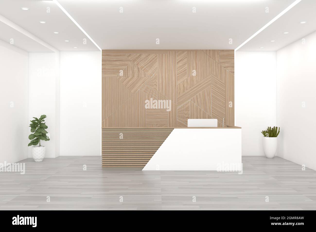 3D rendering of a modern office reception interior Stock Photo - Alamy