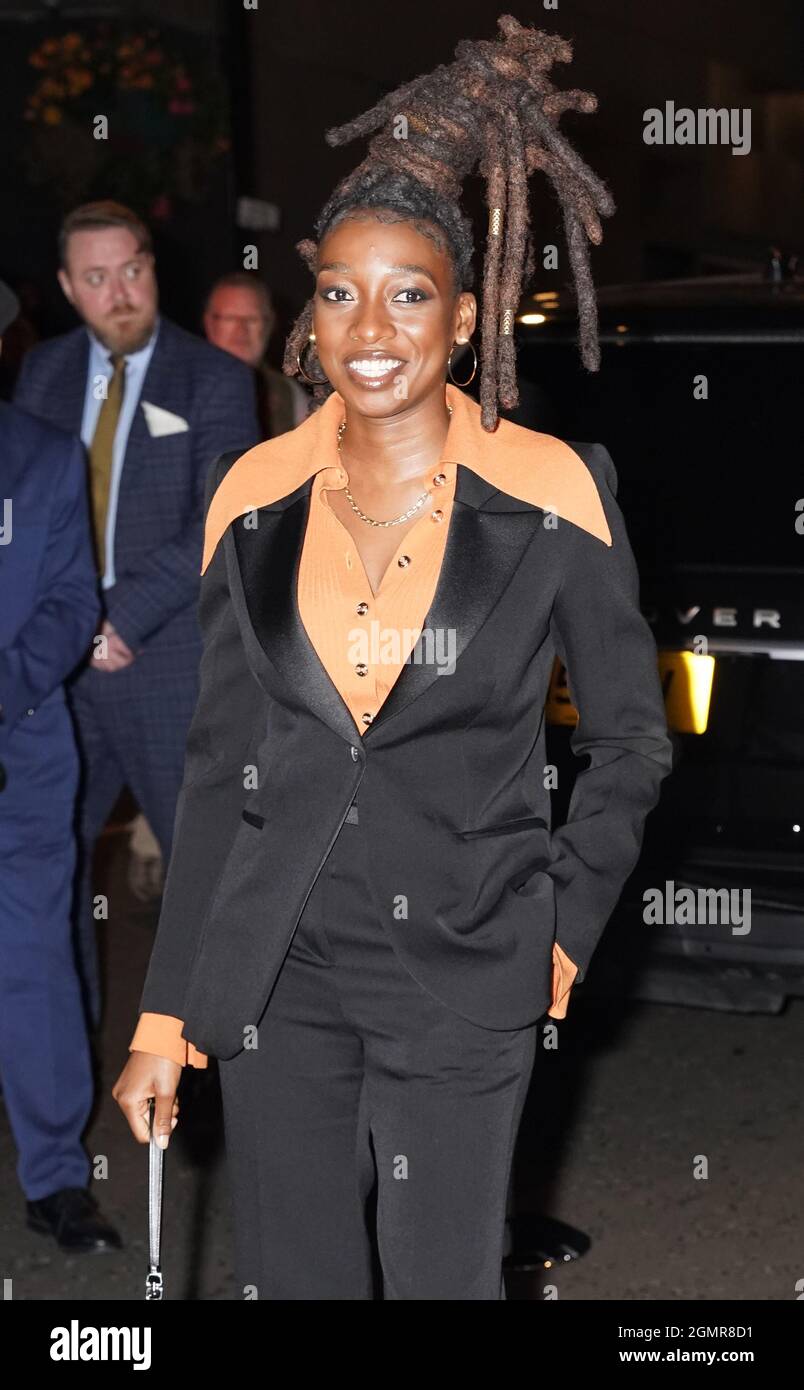 Little Simz arriving for the Vogue x Tiffany and Co Fashion and Film ...