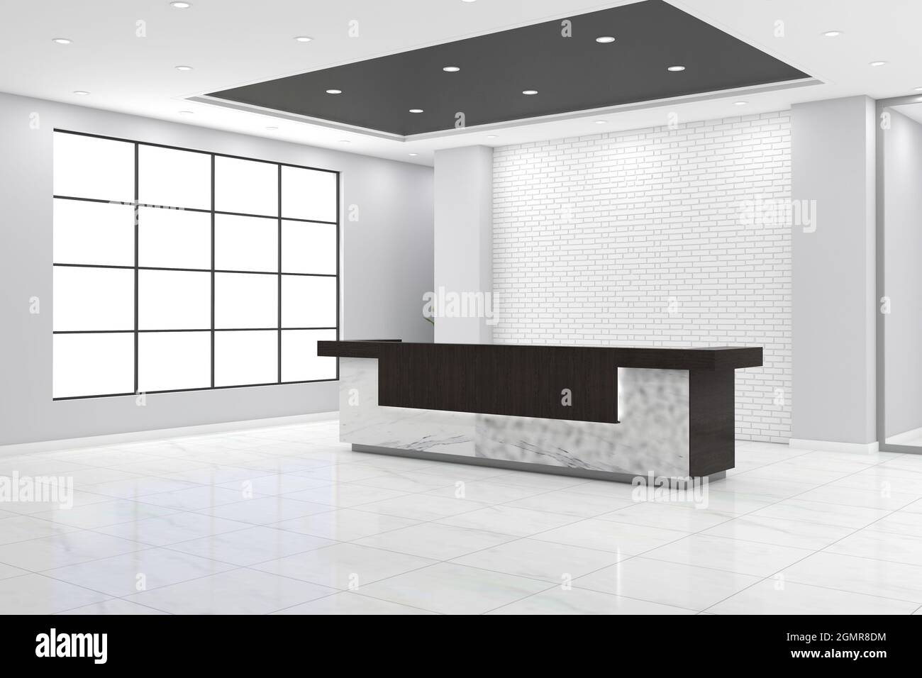 3D rendering of a modern office reception interior Stock Photo - Alamy