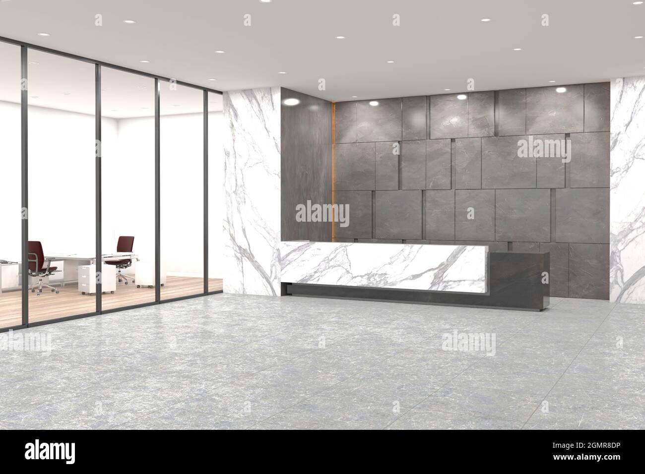 Office Reception 3d Design