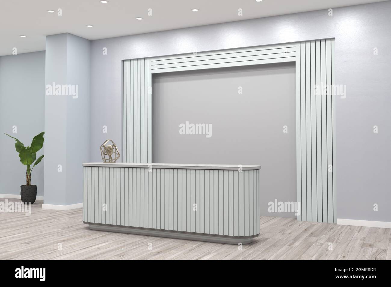 3D rendering of a modern office reception interior Stock Photo - Alamy