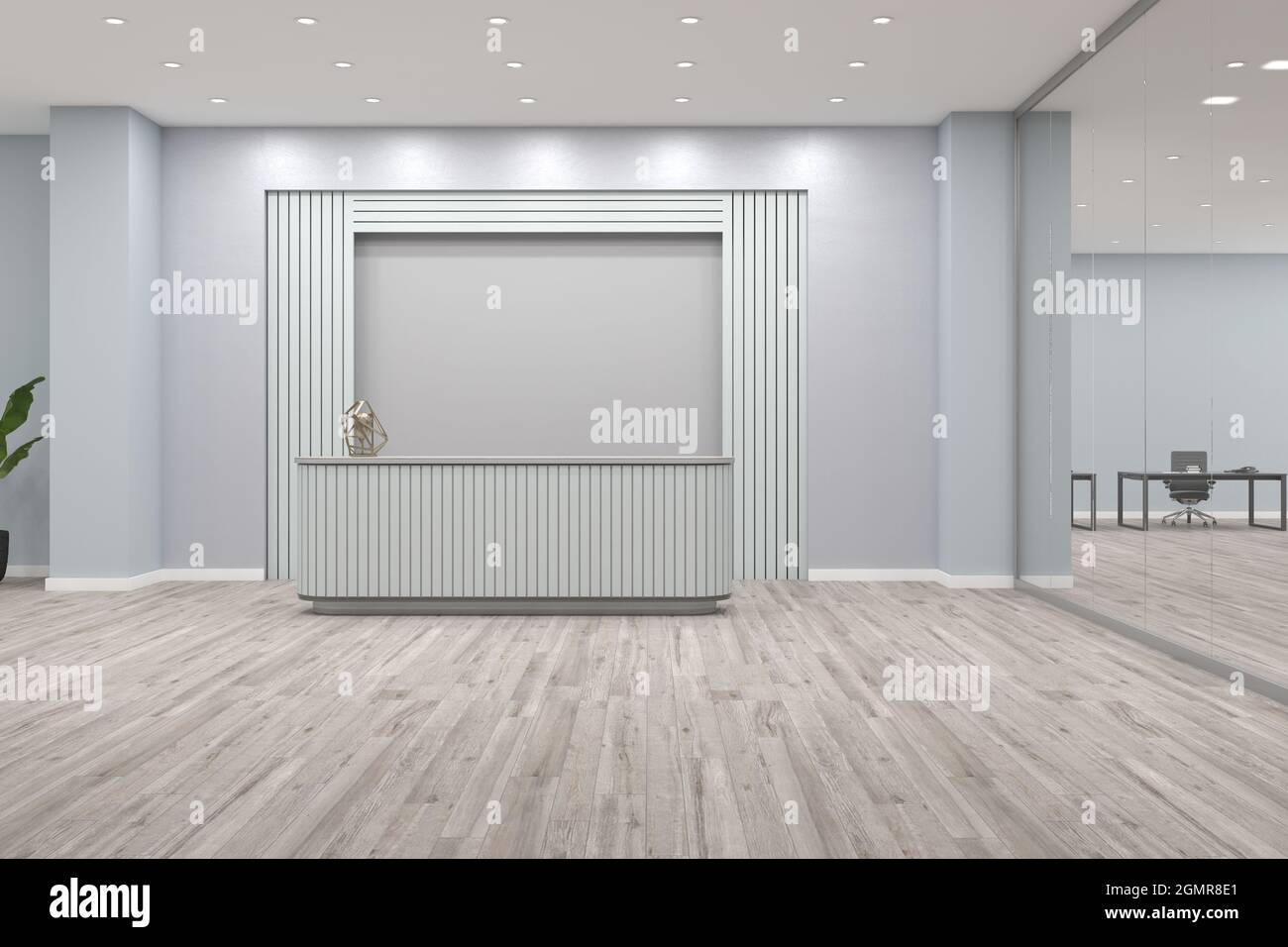 3D rendering of a modern office reception interior Stock Photo - Alamy