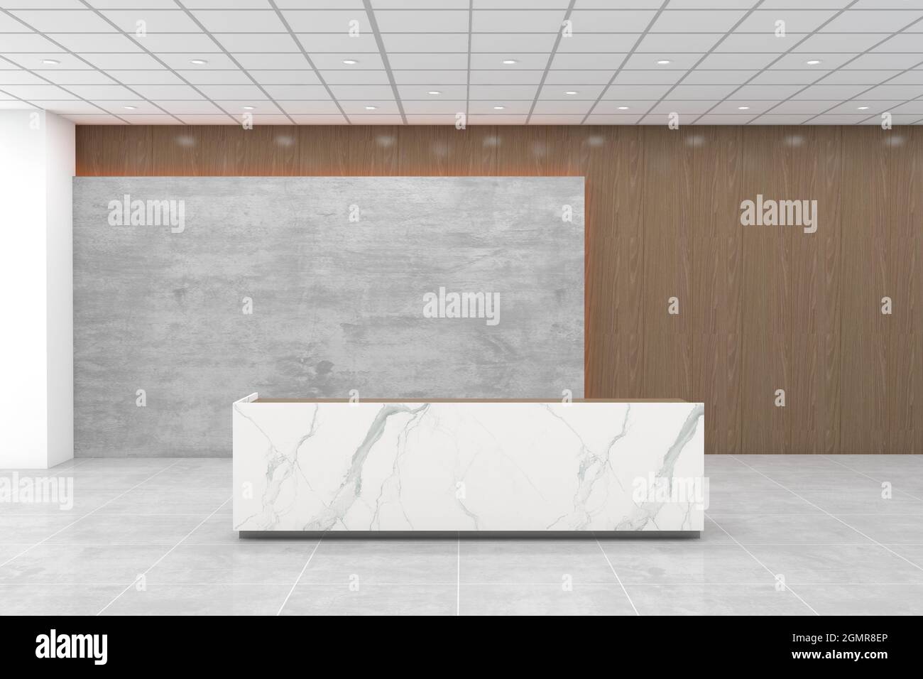 3D rendering of a modern office reception interior Stock Photo - Alamy