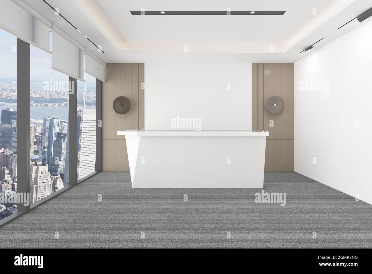 3D rendering of a modern office reception interior Stock Photo - Alamy