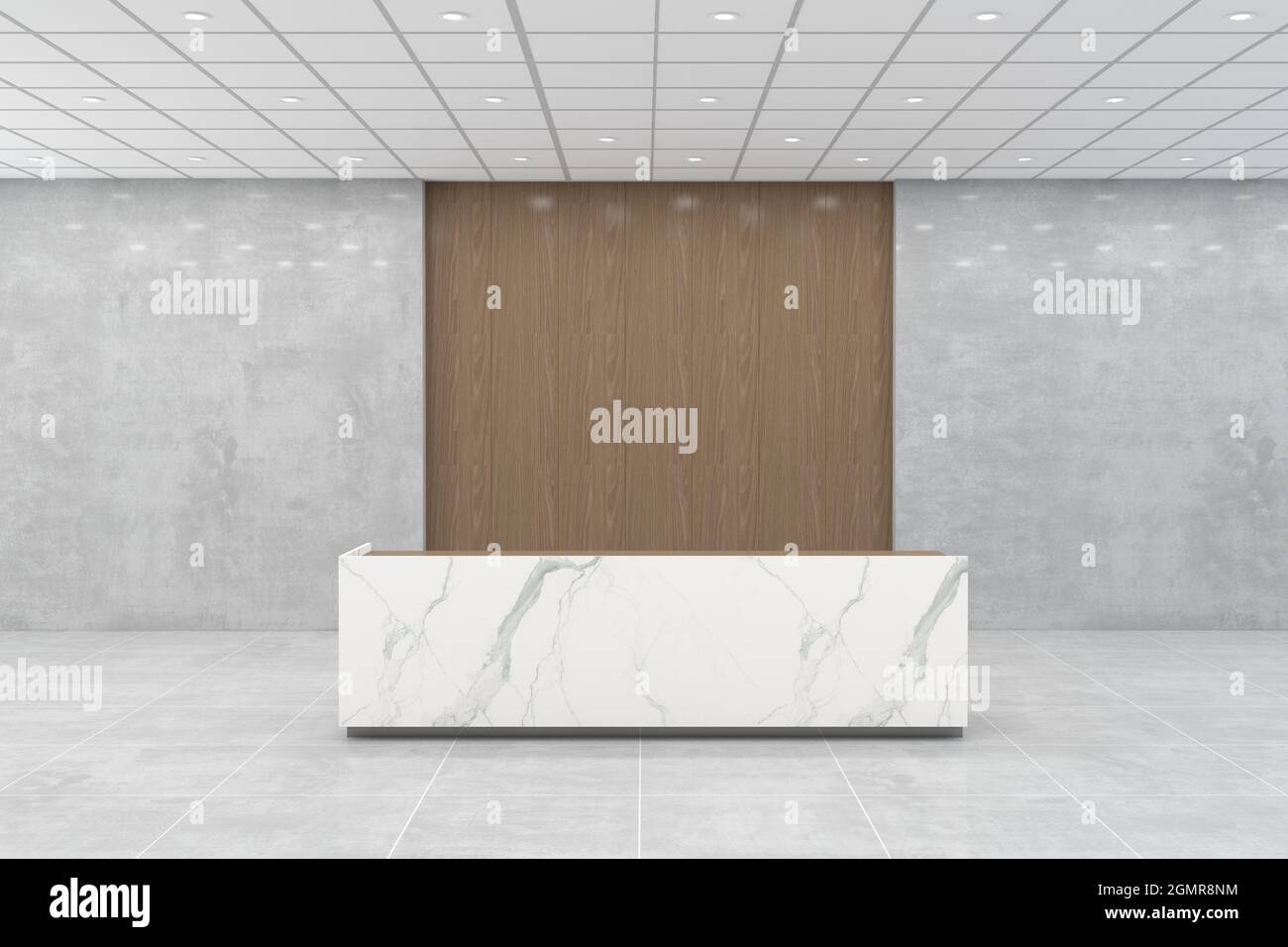 3D rendering of a modern office reception interior Stock Photo - Alamy