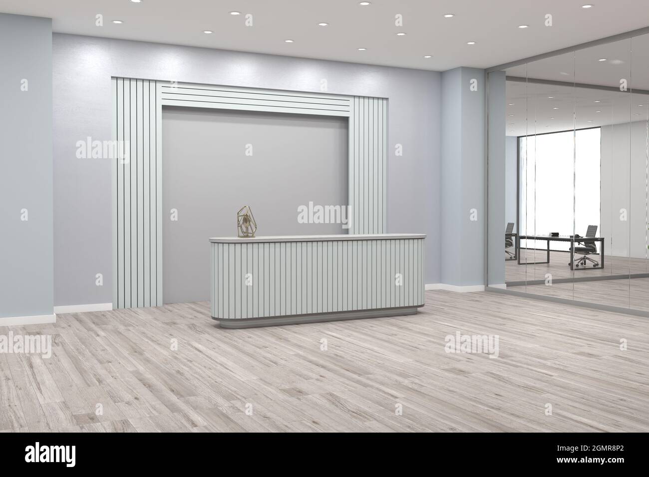 3D rendering of a modern office reception interior Stock Photo - Alamy