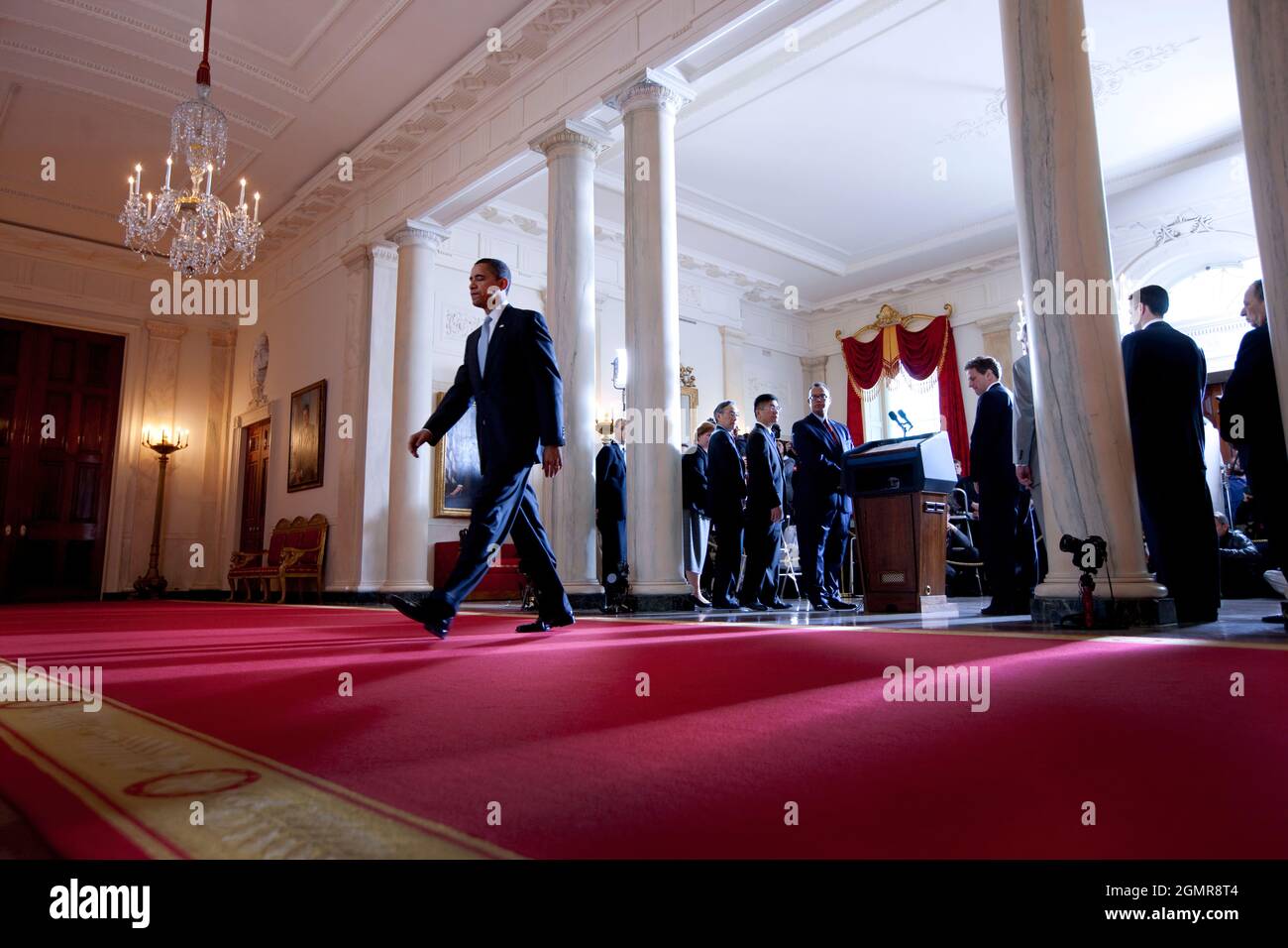 President Barack Obama walks away from the podium after delivering a ...