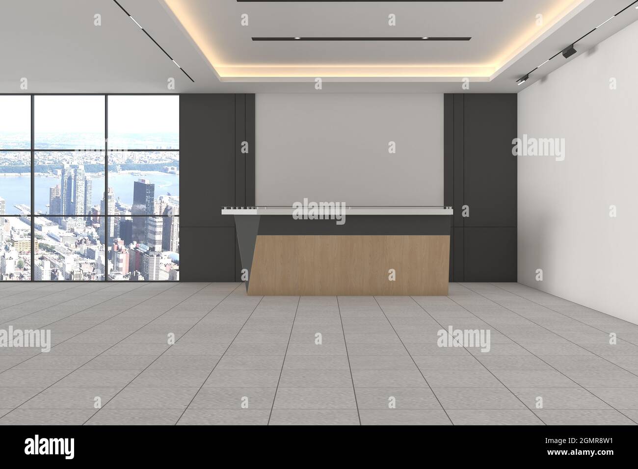 3D rendering of a modern office reception interior Stock Photo - Alamy