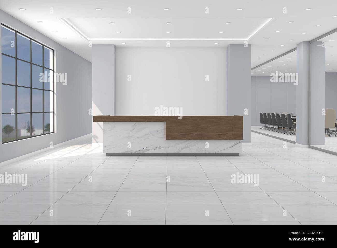 Office Reception Interior 3d Design