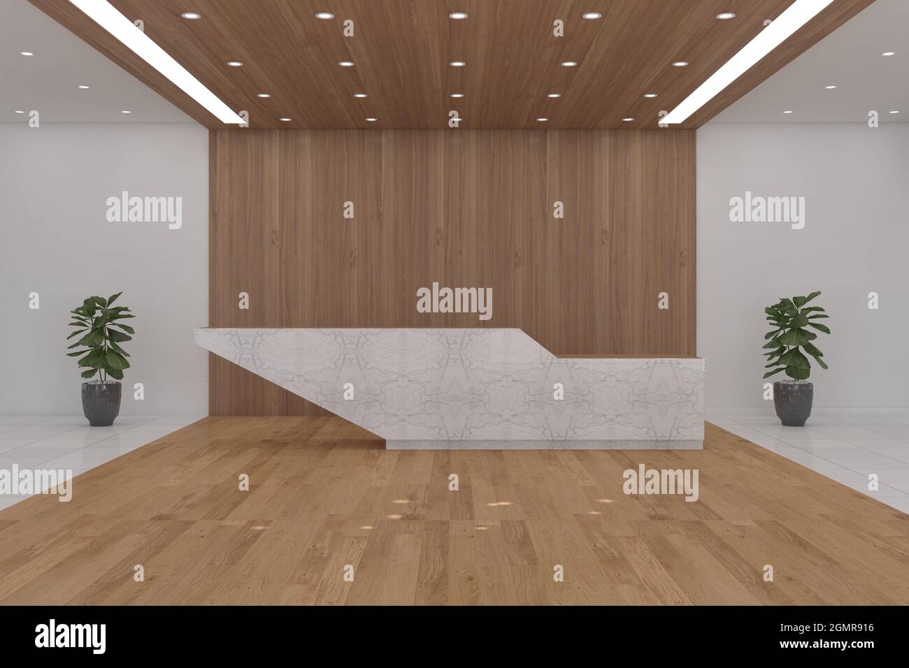 3D rendering of a modern office reception interior Stock Photo - Alamy