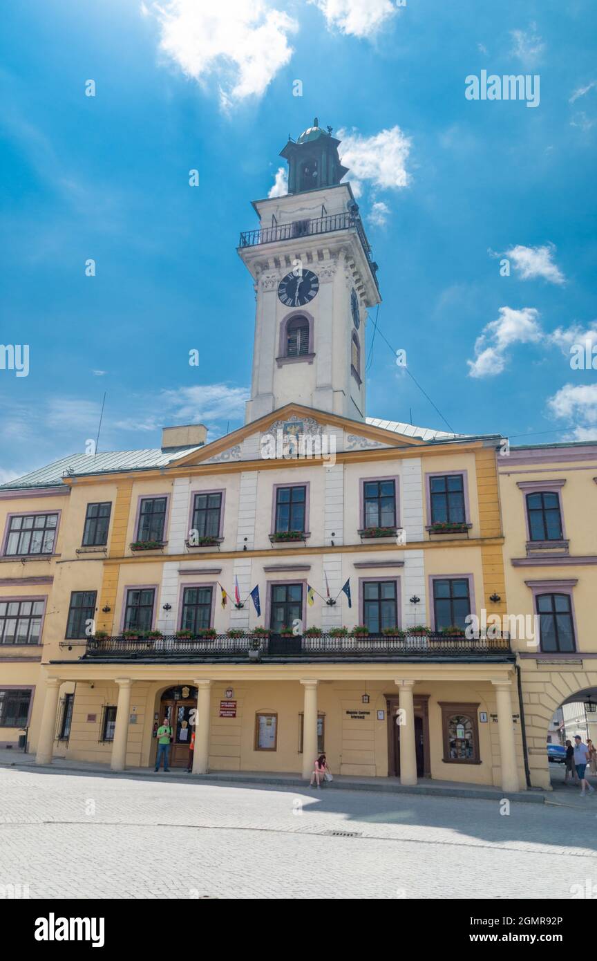 Town hall at the cieszyn market square hi-res stock photography and ...