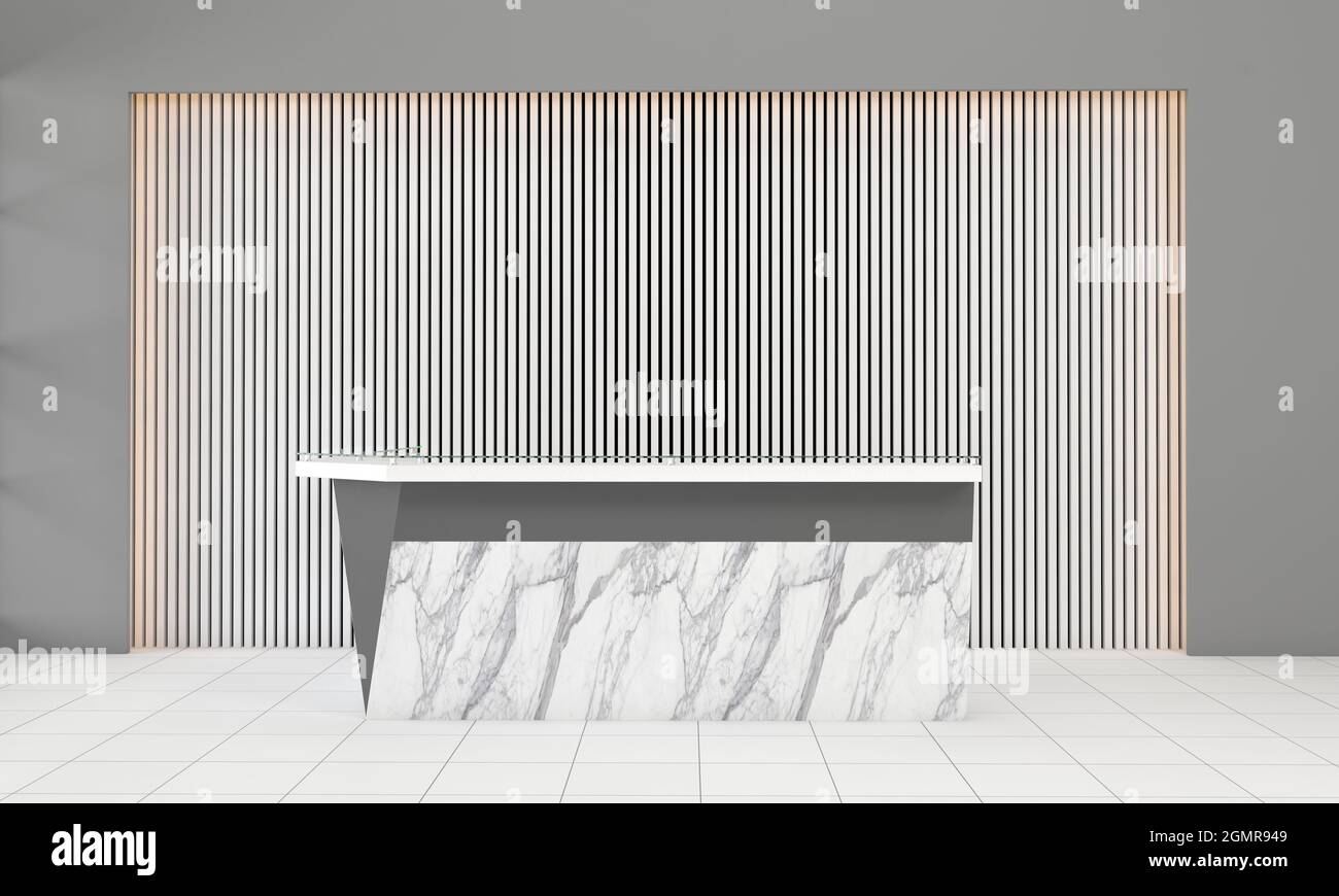 3D rendering of a modern office reception interior Stock Photo - Alamy
