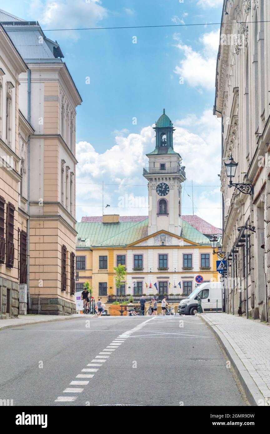 Cieszyn, Poland - June 5, 2021: Market (Rynek) square. View from Jan ...