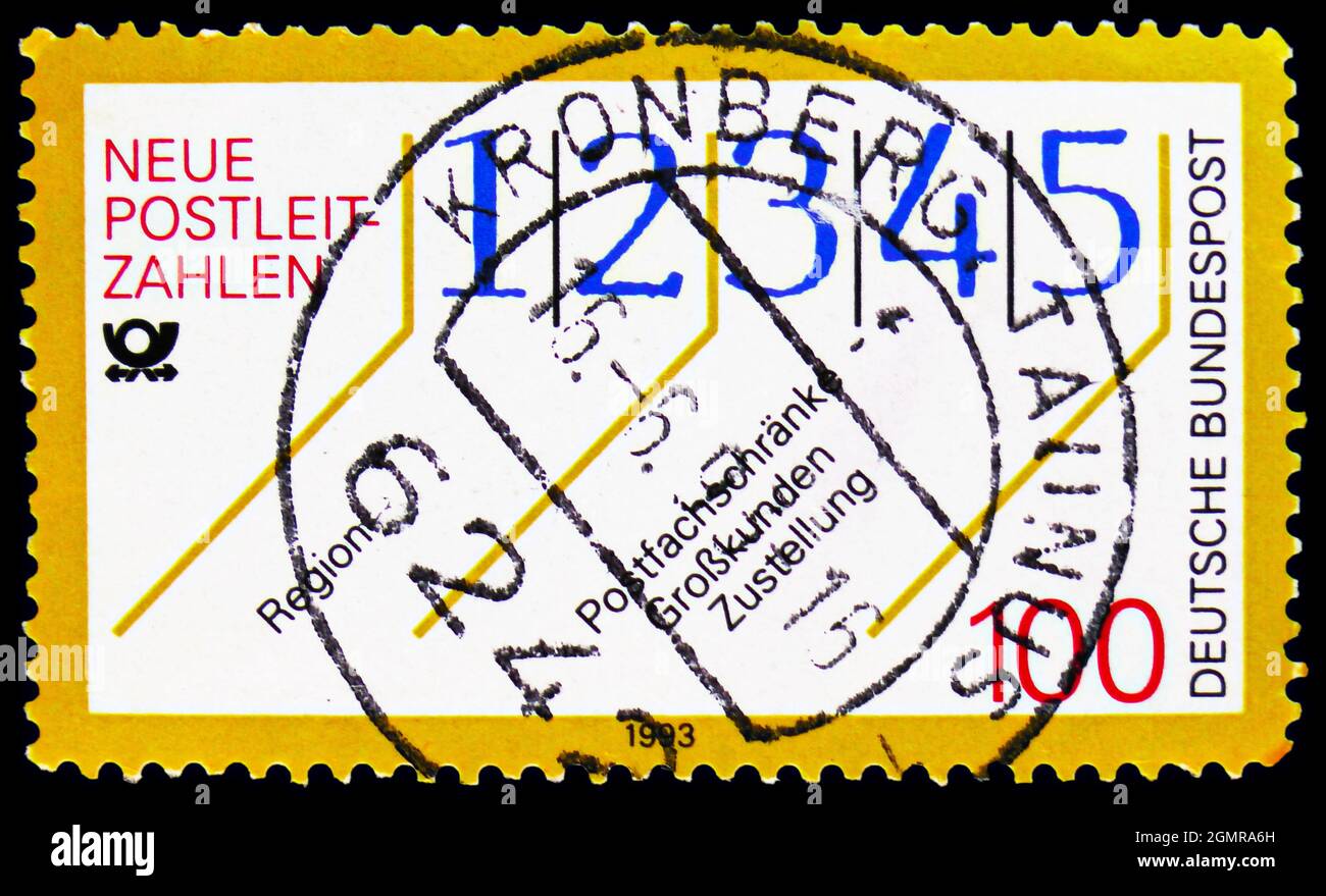 MOSCOW, RUSSIA - JULY 31, 2021: Postage stamp printed in Germany shows ...