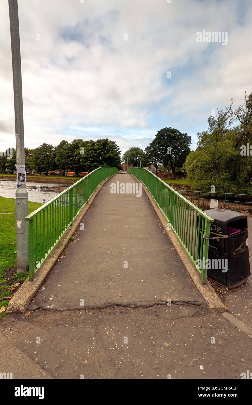 Bridge for walking over the River Esk in Musselburgh, East Lothian ...