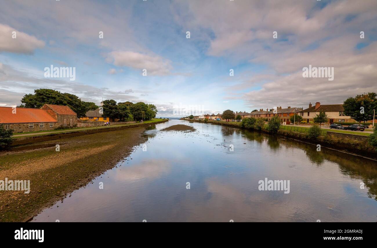 River Esk leads out to the Firth of Forth in Musselburgh, East Lothian ...