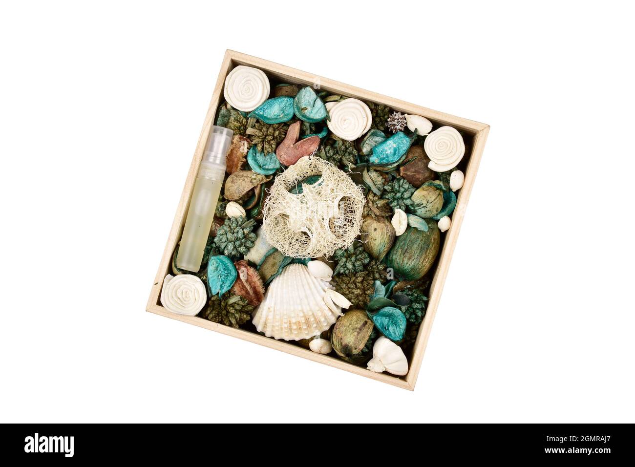 Potpourri Box isolated on White Background with Clipping Path Stock ...