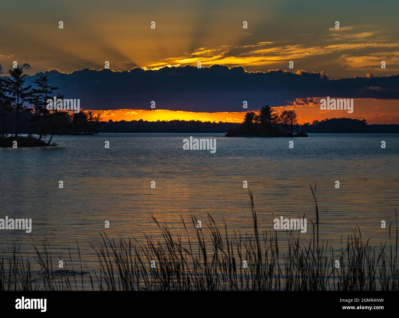 Sunset on the Chippewa Flowage in northern Wisconsin Stock Photo - Alamy