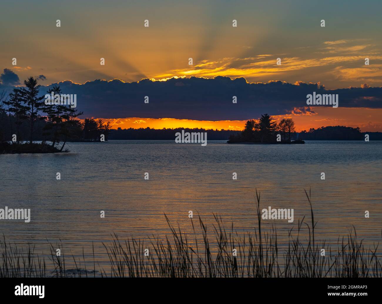 Sunset on the Chippewa Flowage in northern Wisconsin Stock Photo - Alamy
