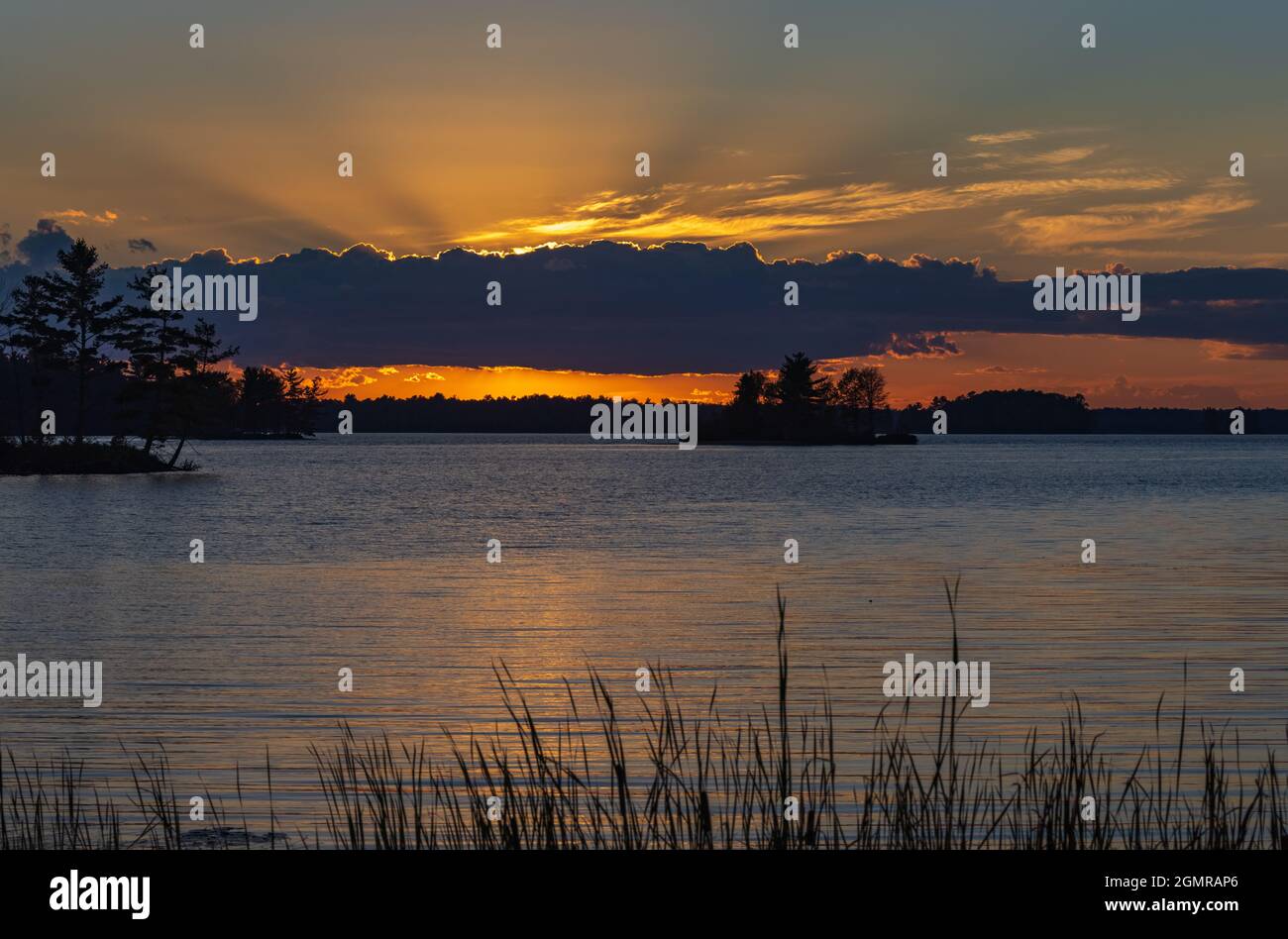 Sunset on the Chippewa Flowage in northern Wisconsin Stock Photo - Alamy