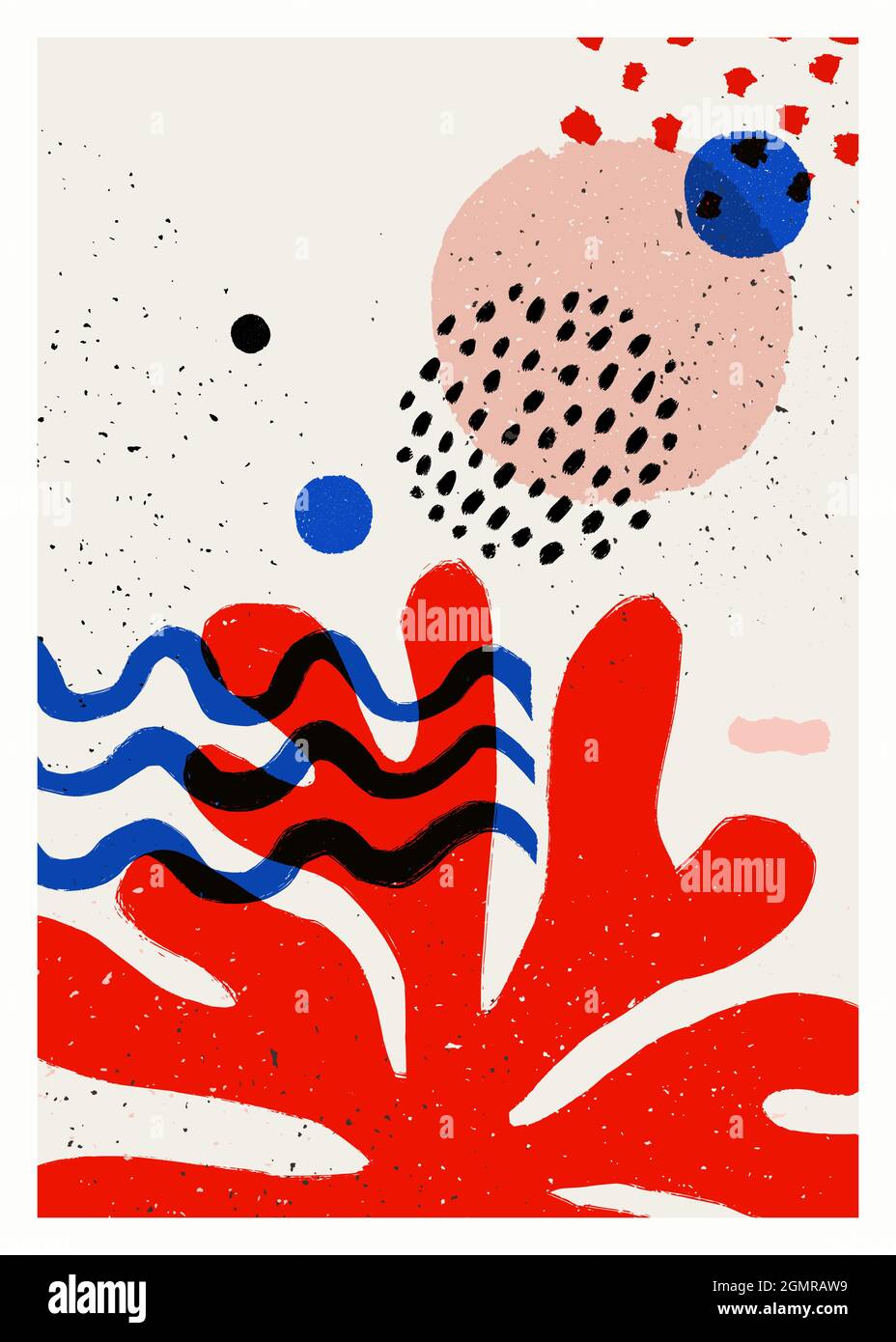 Abstract art vector poster. Vintage abstract Matisse inspired print for ...