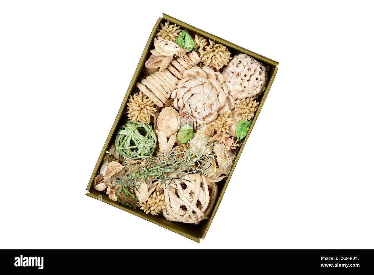 Potpourri box isolated on white background with clipping path Stock ...