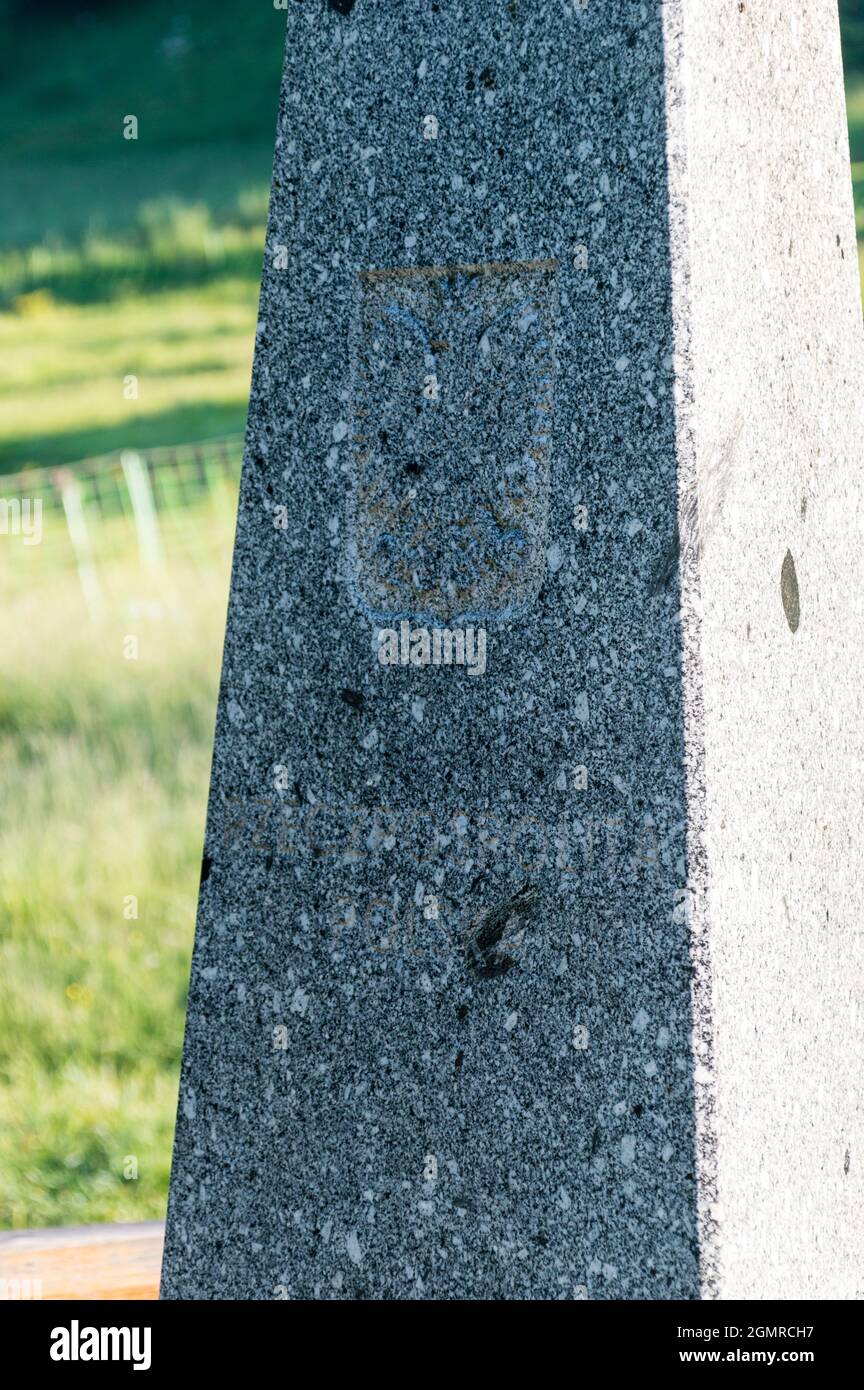 Polish coat of arms at Polish post at tripoint of Slovak, Czech ...