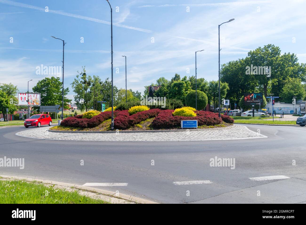 Zory, Poland - June 4, 2021: French roundabout (Montceau-les-Mines ...