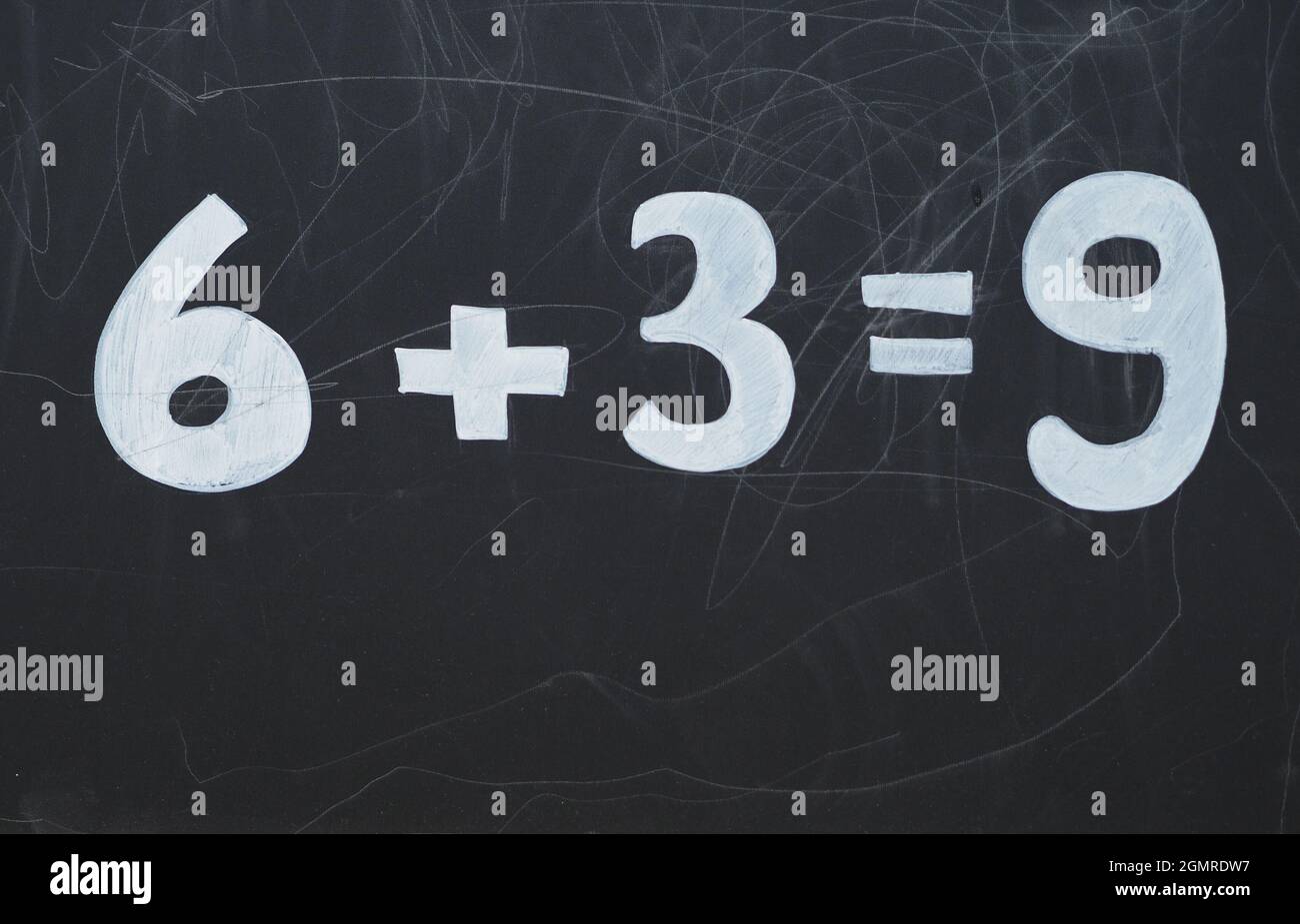 School . Math lesson for first graders, blackboard. High quality photo ...