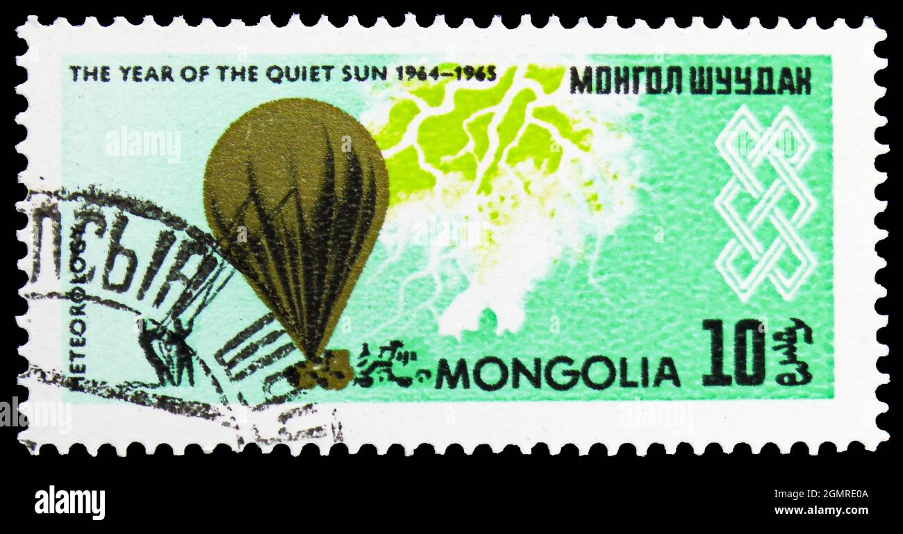MOSCOW, RUSSIA - NOVEMBER 26, 2018: A stamp printed in Mongolia shows ...