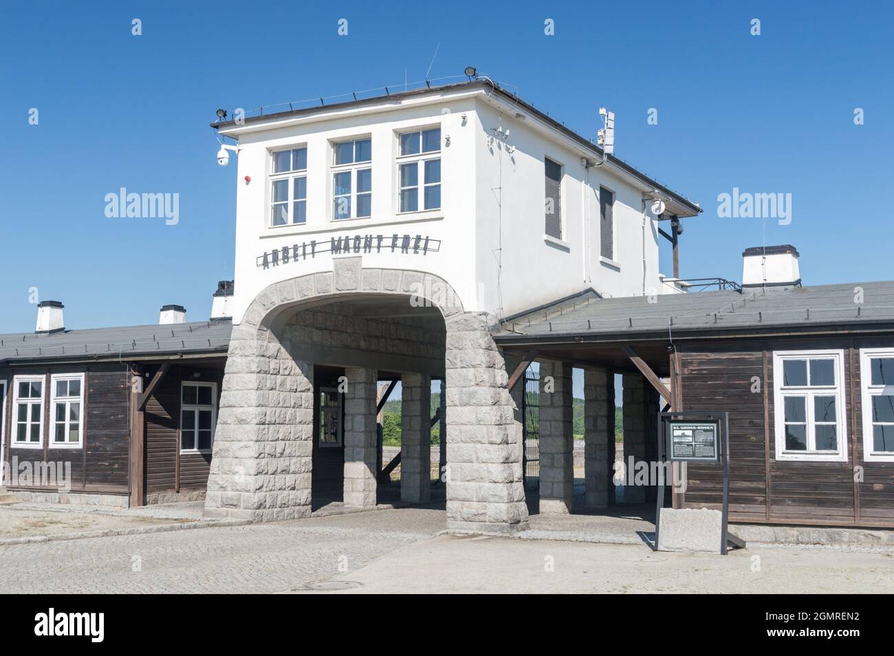 Rogoznica, Poland - June 3, 2021: Gross-Rosen entrance gate with the ...