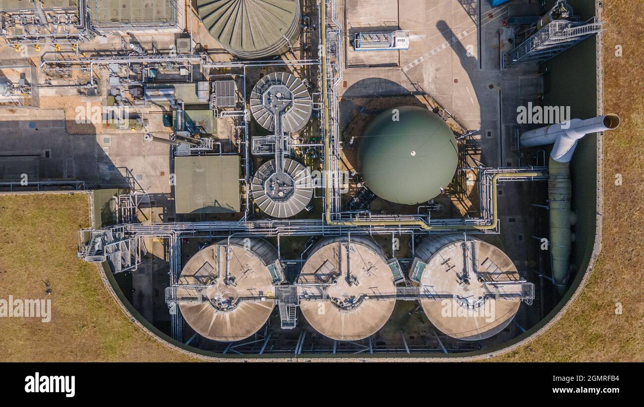 Aerial view of refinery close to Brighton, East Sussex, UK Stock Photo ...