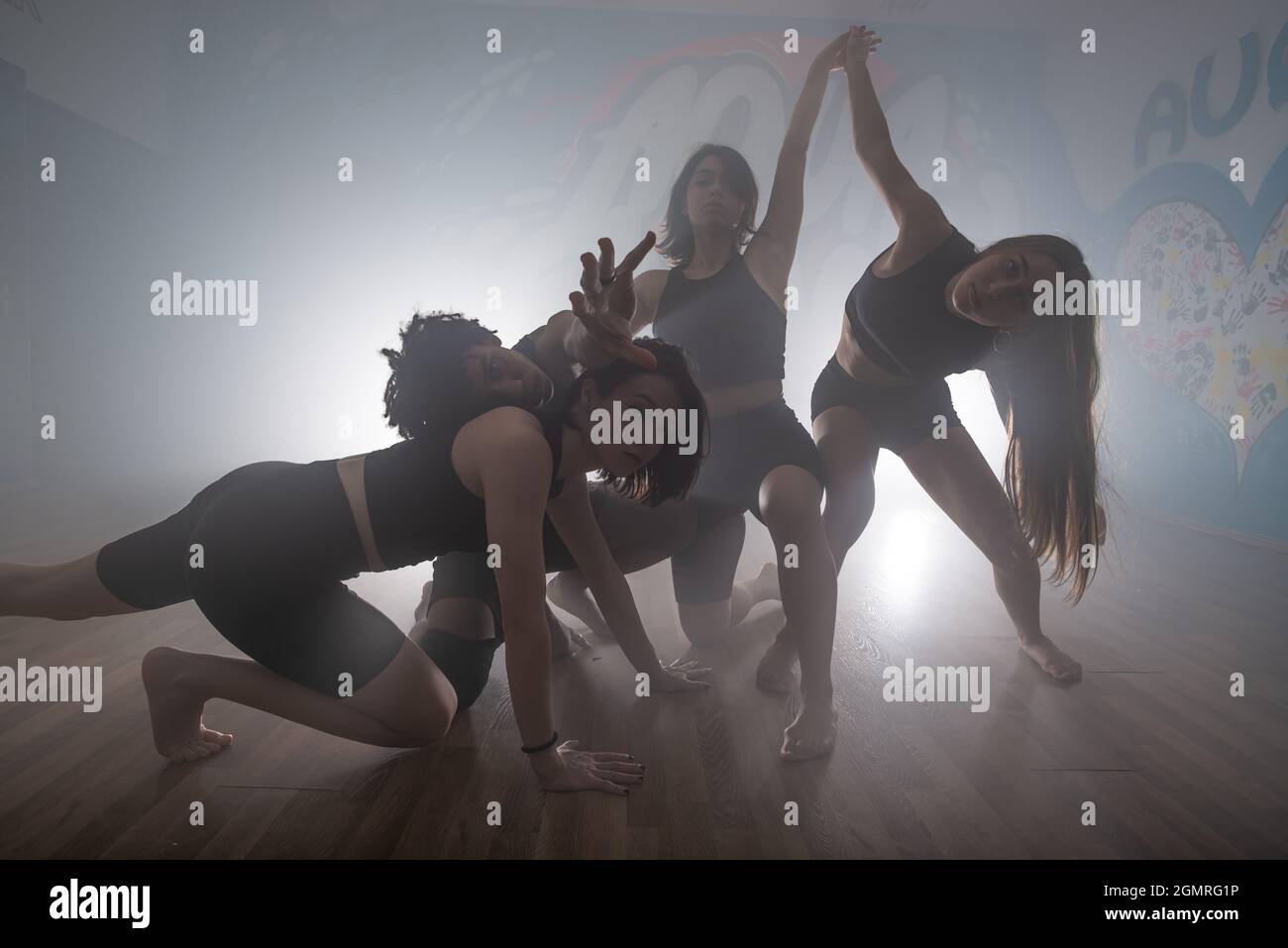 Young group of multiracial friends dancing enjoying and dancing ...