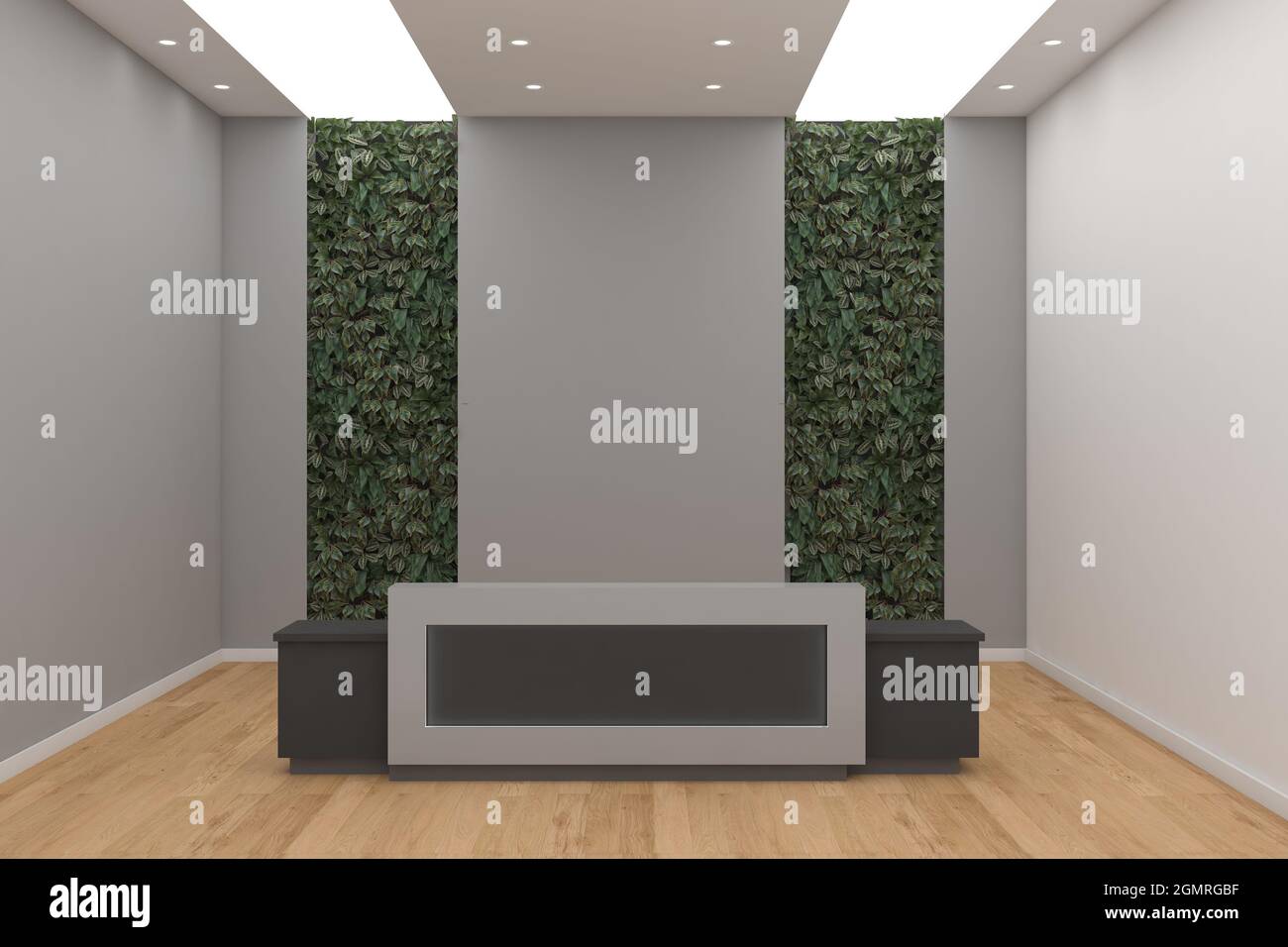 3D rendering of a modern office reception interior Stock Photo - Alamy