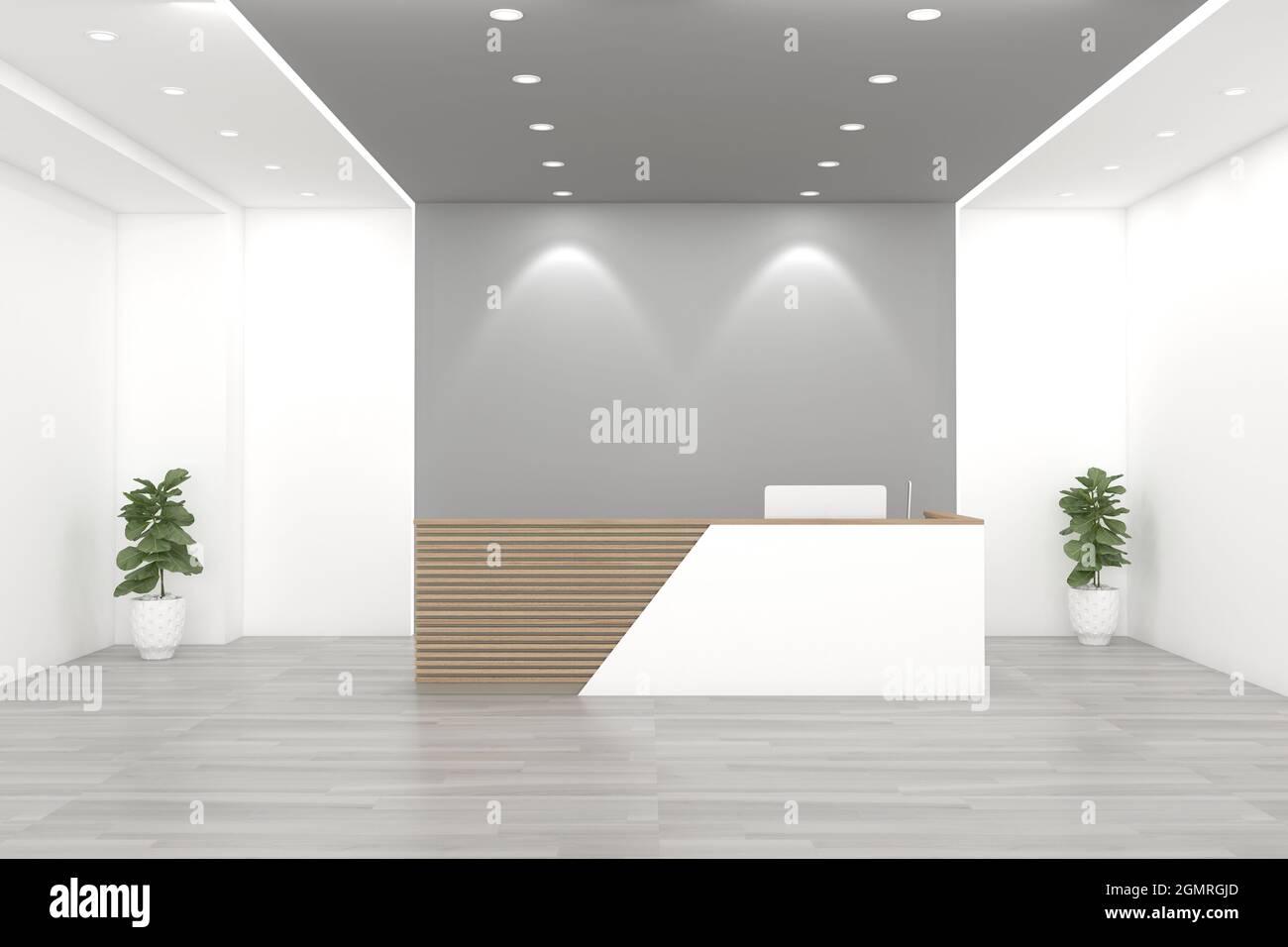 3D rendering of a modern office reception interior Stock Photo - Alamy
