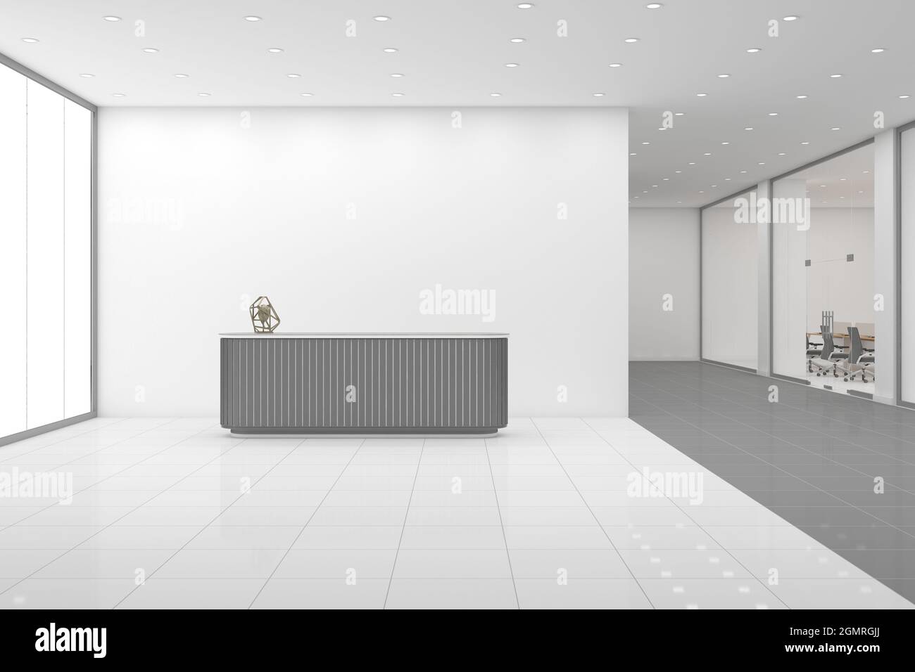 3D rendering of a modern office reception interior Stock Photo - Alamy