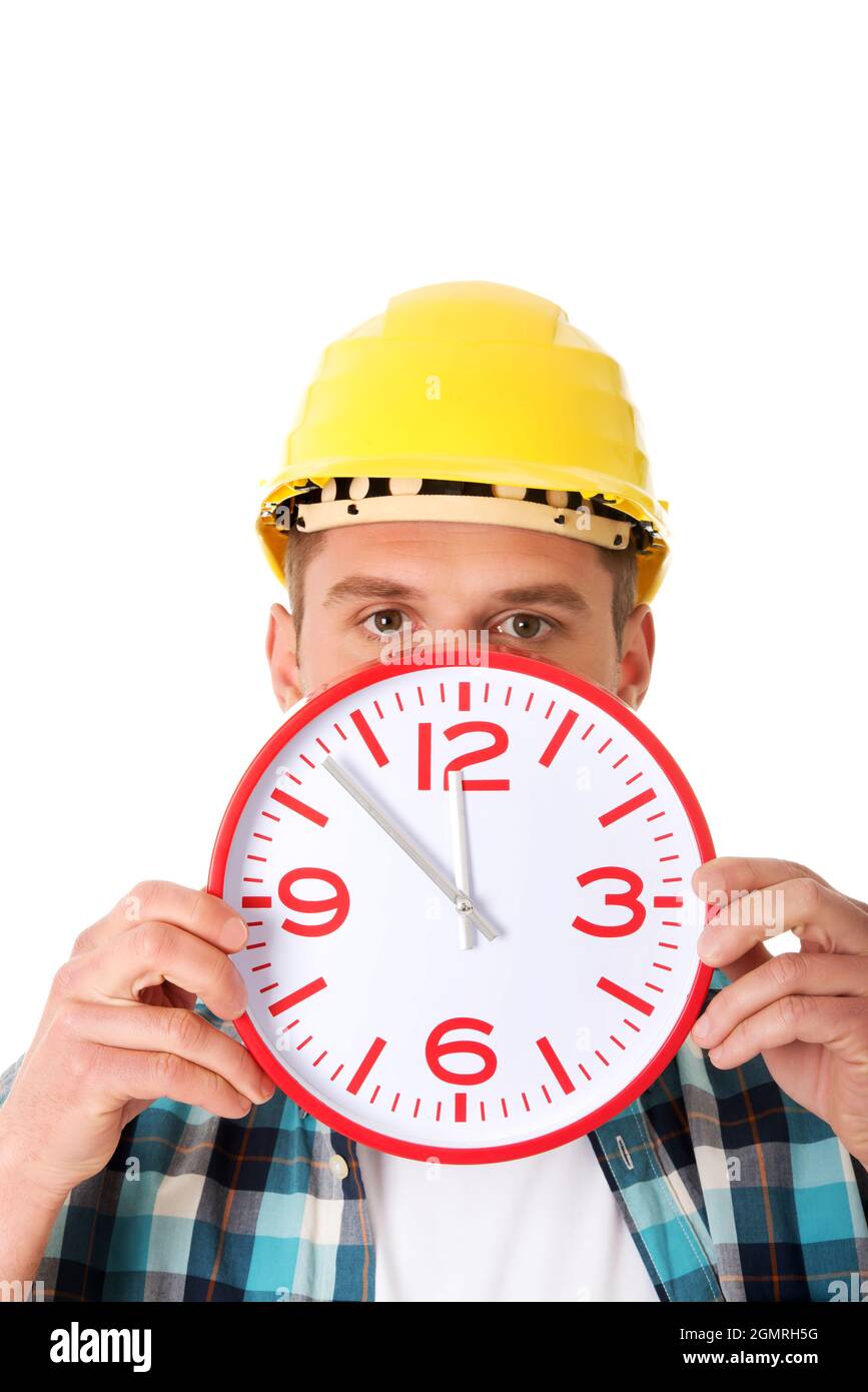 Clock in helmet protection hi-res stock photography and images - Alamy
