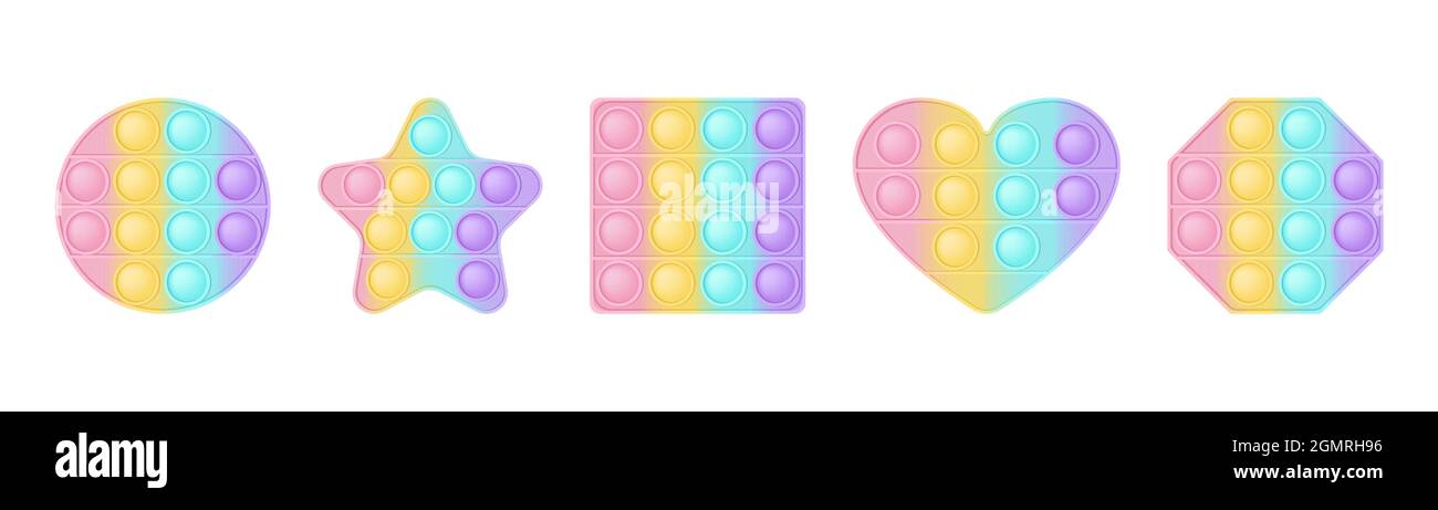Set of 5 forms pop it a fashionable silicon toys for fidgets. Addictive ...