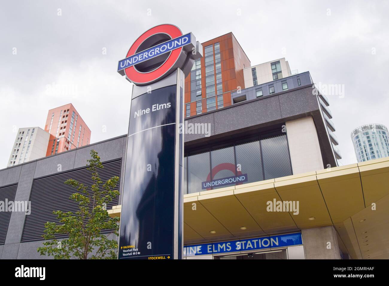 Exterior view of the Nine Elms Underground station.Two new London ...