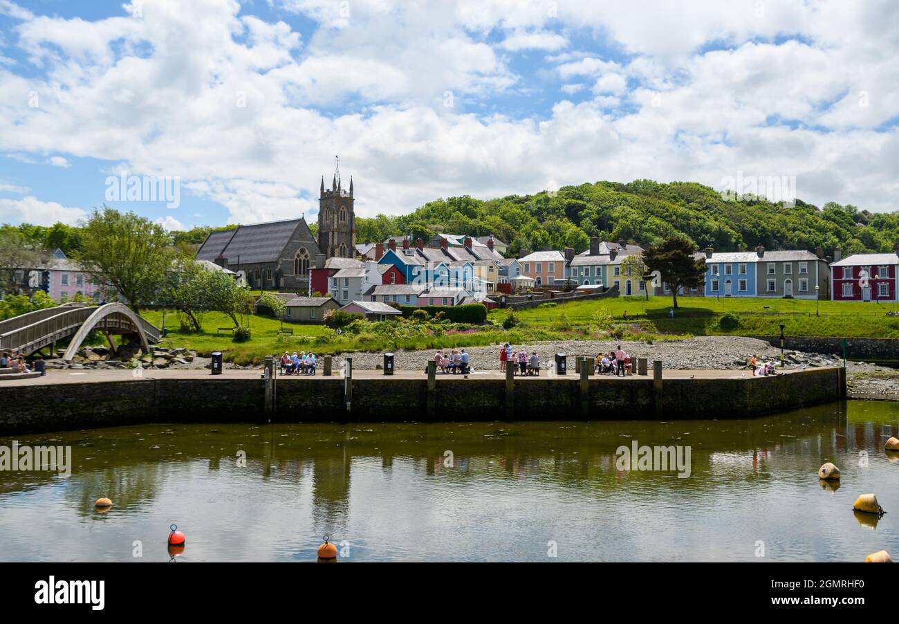Aberaeron, United Kingdom - June 06 2021: The harbour and town of ...