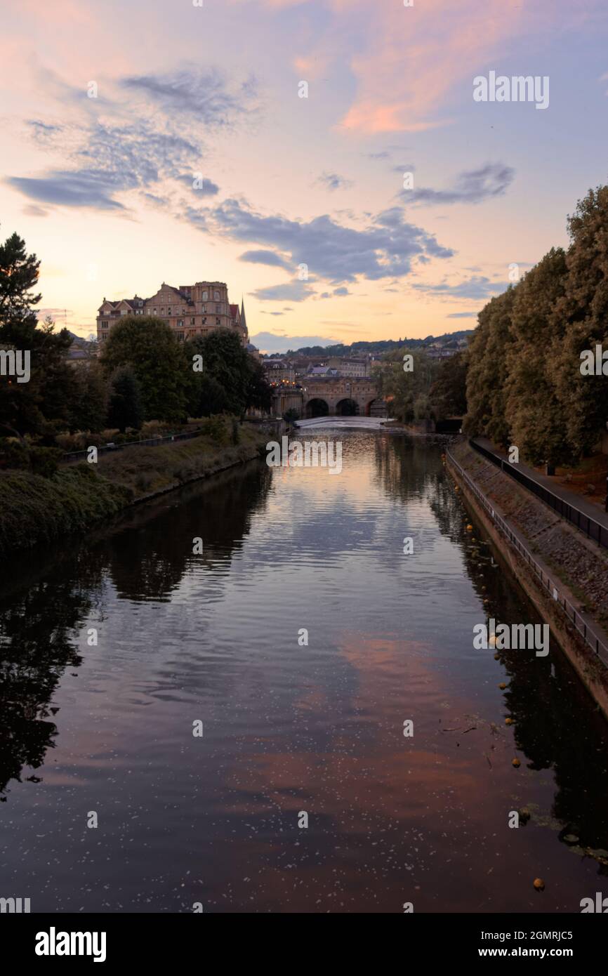 Bath cityscape sunset golden hour Stock Photo - Alamy