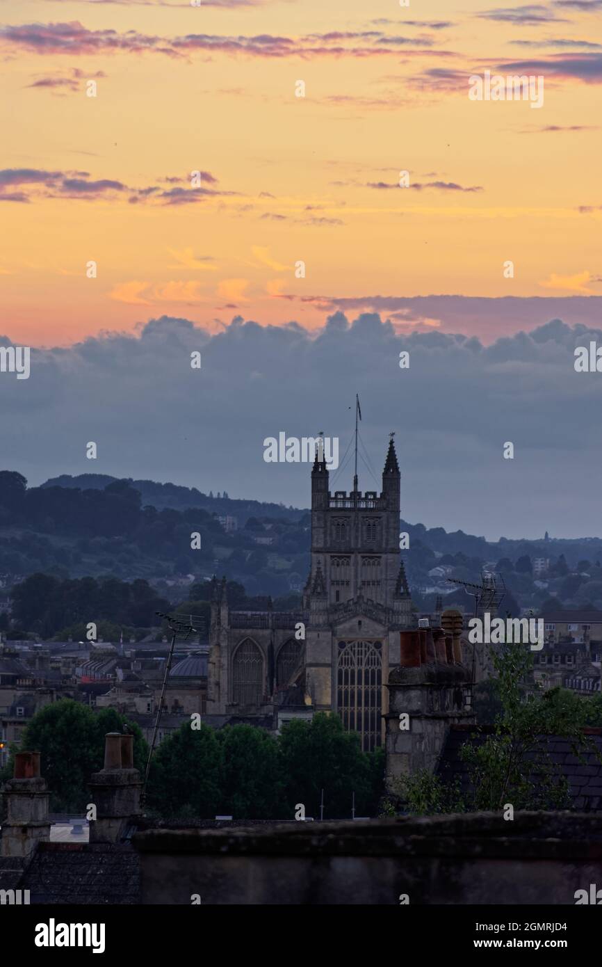 Bath cityscape sunset golden hour Stock Photo - Alamy