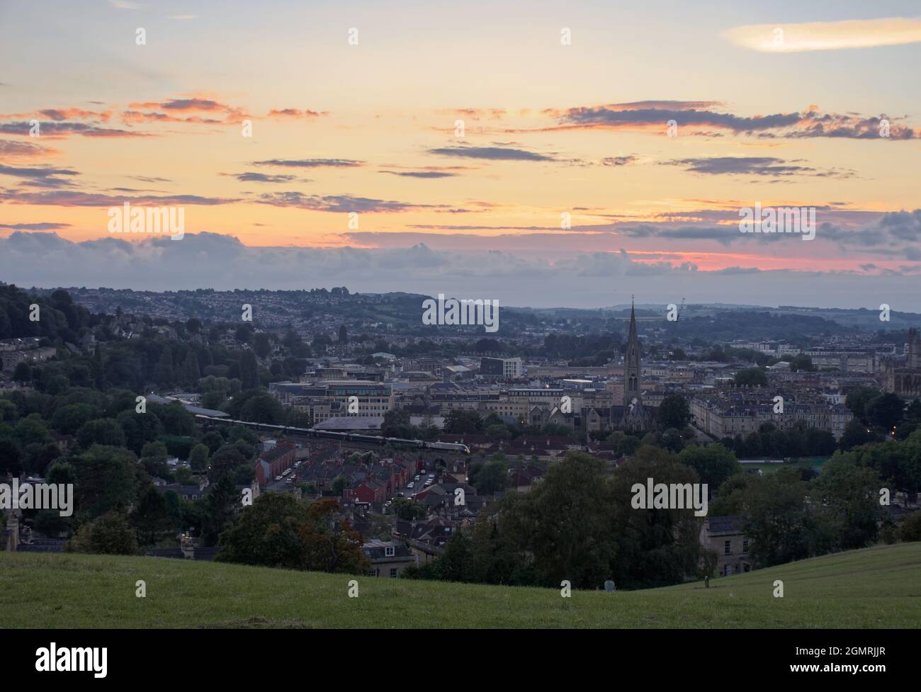 Bath cityscape sunset golden hour Stock Photo - Alamy