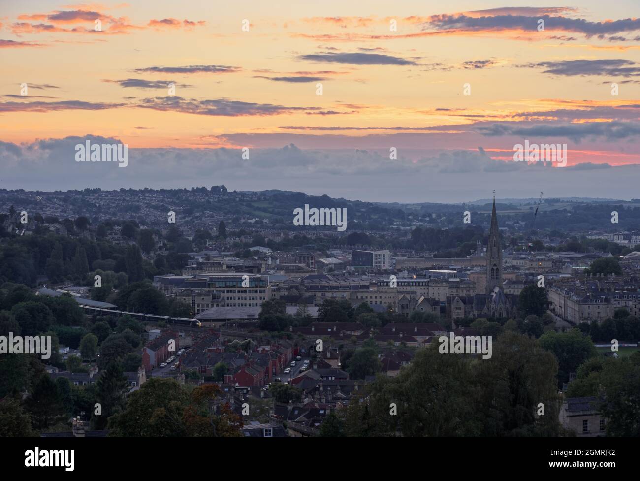 Bath cityscape sunset golden hour Stock Photo - Alamy