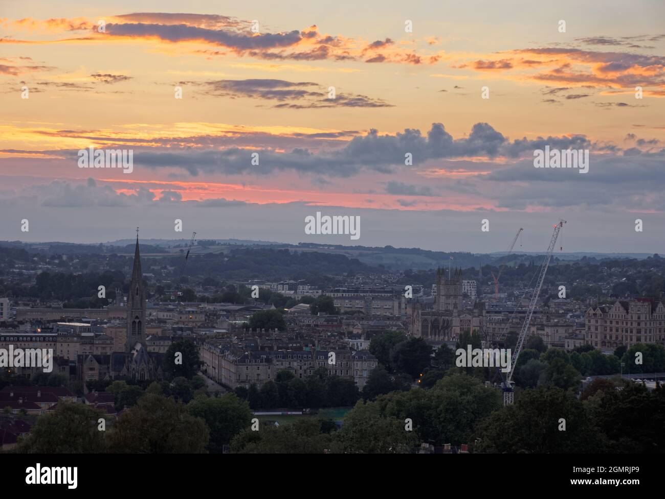 Bath cityscape sunset golden hour Stock Photo - Alamy